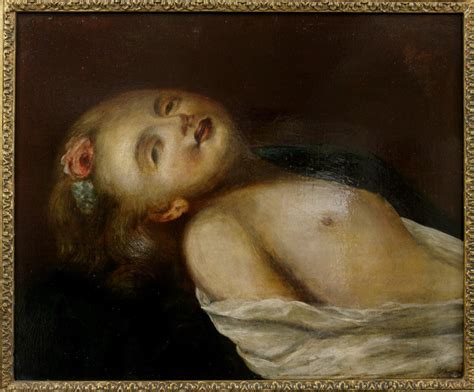 Proantic Old Painting On Wood Naked Portrait