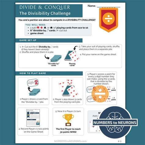 Divisibility Rules Review Activity Grade 7 Practice Game By Numbers To