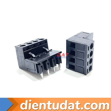 2edg 508 4p Đầu Nối Connector Hàn Pcb Chân Cong 508mm 4 Pin Màu Đen Điện Tử Dat