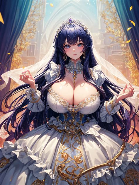A Woman In A Dress With A Large Breast And A Tiable Seaart Ai