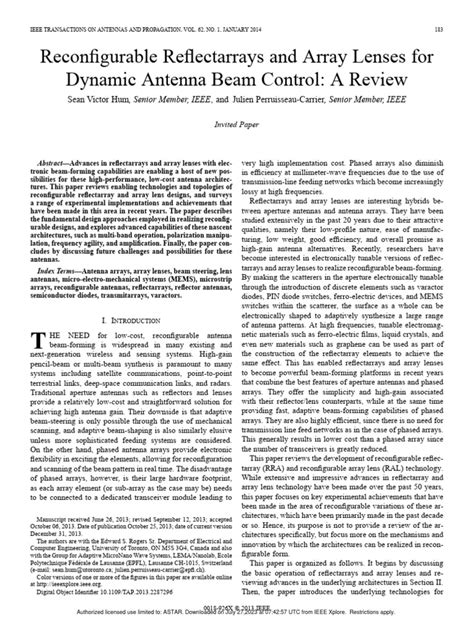 2014 Reconfigurable Reflectarrays And Array Lenses For Dynamic Antenna