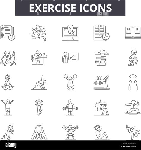 Exercise Line Icons For Web And Mobile Design Editable Stroke Signs