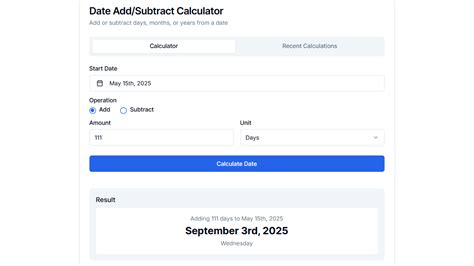 Free Date Addsubtract Calculator Easy Online Date Tool Free Calculators