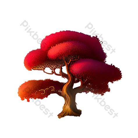 Red Trees PNG Transparent PNG Images PSD Free Download Pikbest
