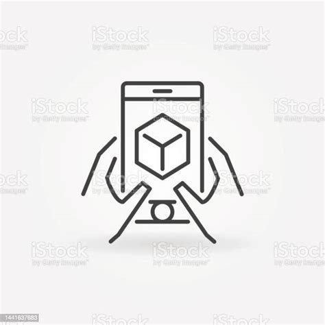 스마트 폰 회선 아이콘이 있는 손입니다 증강 현실 표지판 3차원 형태에 대한 스톡 벡터 아트 및 기타 이미지 3차원 형태 가상현실 기술자 Istock