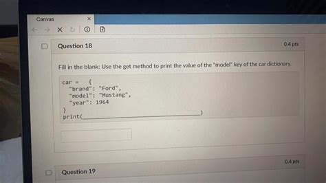 solved canvas х question 18 0 4 pts fill in the blank use
