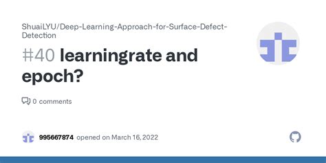 Learningrate And Epoch · Issue 40 · Shuailyu Deep Learning Approach For Surface Defect