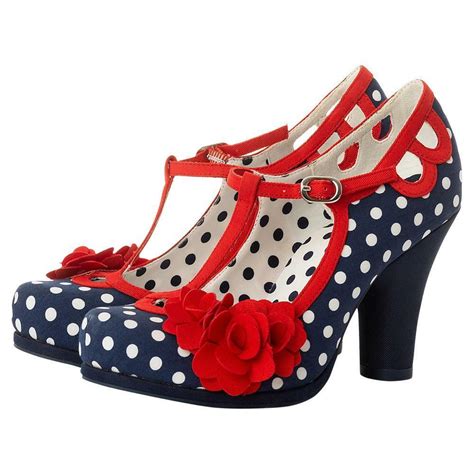 Ruby Shoo Valerie Navy White Polka Spots Vegan Shoes Hirst Footwear