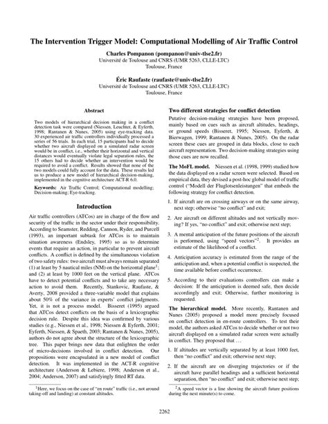 Pdf The Intervention Trigger Model Computational Modelling Of Air