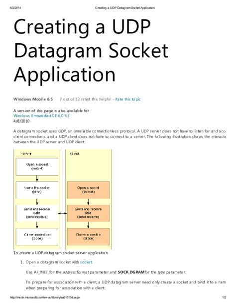 Pdf Creating A Udp Datagram Socket Application