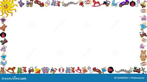 Background With Toys Border Stock Vector Illustration Of Holiday
