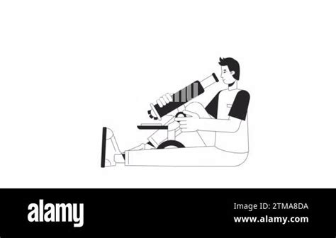 Microscopic Analysis Bw Animation Animated Man Looking At Microscope