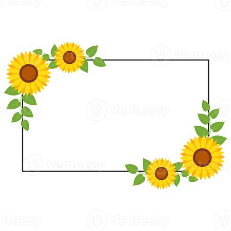 Sunflower Border Frame Background Sunflower Template Invitation