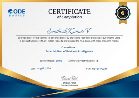 Completion Of Excel Course By Codebasics Santhosh Kumar V Posted On The Topic Linkedin