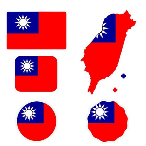 Taiwan Flag And Map Set Premium Vector