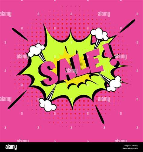 Sale Comic lettering Vector cartoon illustration in retro pop art style ...