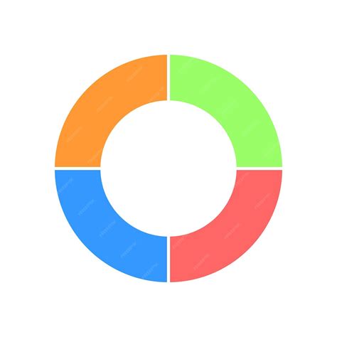 Кольцевая диаграмма разделена на 4 части красочная круглая диаграмма инфографический значок