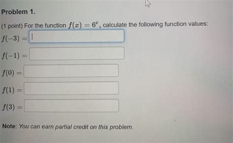 solved problem 1 1 point for the function f x 6