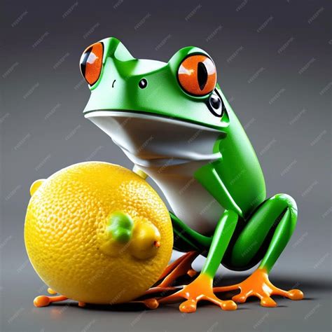 Premium Ai Image Frog And Lemon
