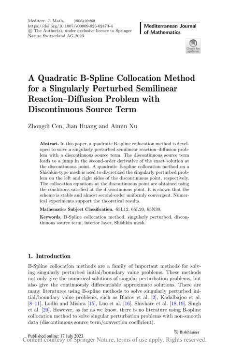 A Quadratic B Spline Collocation Method For A Singularly Perturbed