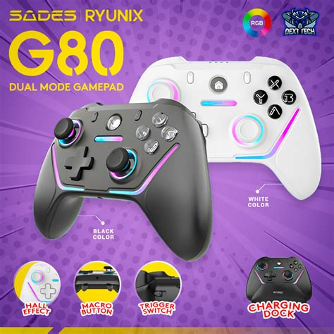 Jual Sades Ryunix G80 Gamepad Hall Effect Dual Mode Trigger Switch Gaming Controller With