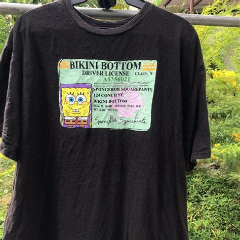 Spongebob Bikini Bottom Driver License Xl Mens 24 X 27 Mens Fashion