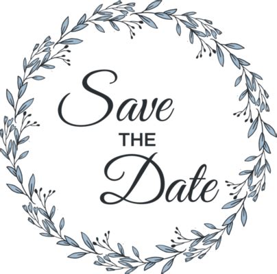 Save The Date Typography PNGs For Free Download