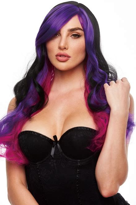 Brandi Black Purple And Hot Pink Wig Spicy Lingerie
