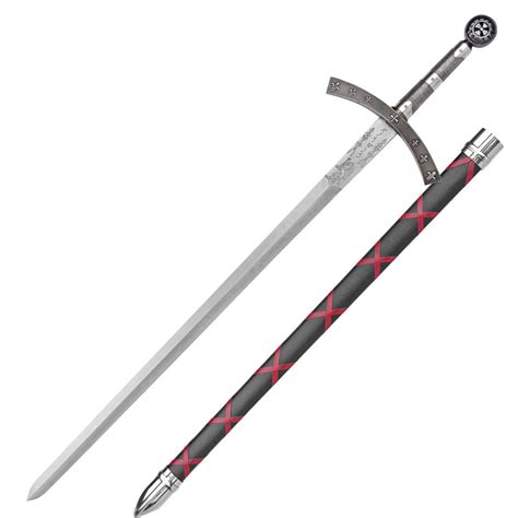 Replica Medieval Crusader Sword Silver Trim Hugues De Payens Sword