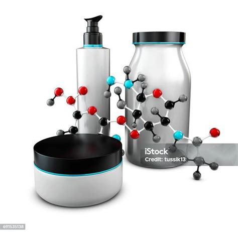 히 알루 론 산 화학 분자 구조와 화장품 병 3 차원 일러스트 레이 션 건강관리와 의술에 대한 스톡 사진 및 기타 이미지 건강관리와 의술 과학 교육 Istock