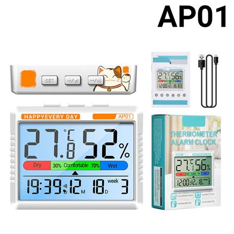 room temperature monitor digital hygrometer with clock temperature
