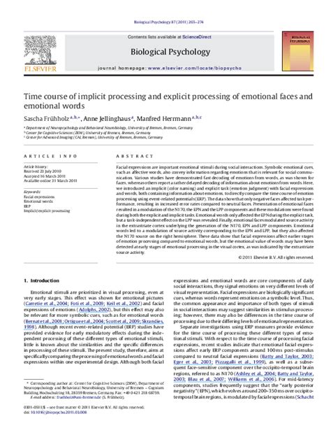pdf time course of implicit processing and explicit processing of