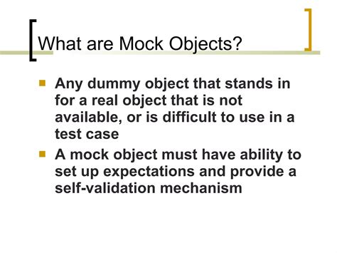 Mock Objects Presentation Ppt Computing Technology And Computing
