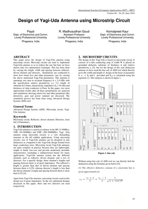 Pdf Design Of Yagi Uda Antenna Using Microstrip Circuit