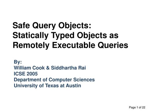 Ppt Safe Query Objects Statically Typed Objects As Remotely Executable Queries Powerpoint