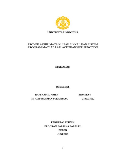 Laplace Transfer Function Program Pdf