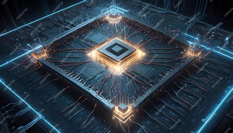 Premium Photo A Futuristic Quantum Computer Circuit With Qubits And
