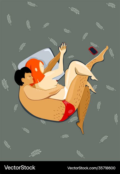 Couple In Love Hugging Naked Lovers With Passion Vector Image