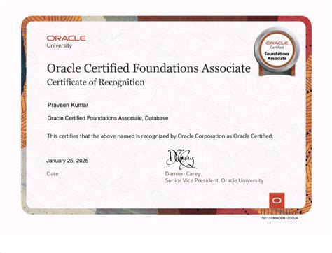 🎉 Thrilled To Share That Ive Earned The Oracle Certified Foundation