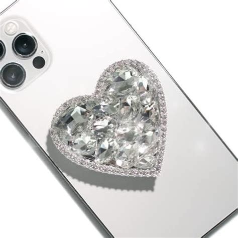 Onthegrip Cute Cubic Diamond Heart Shape Design Collapsible Expandible Mobile Phone