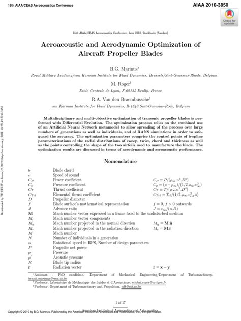 Aeroacoustic And Aerodynamic Optimization Of Aircraft Propeller Blades