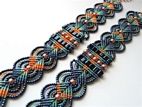 Knot Just Macrame By Sherri Stokey Micro Macrame In Blue And Orange