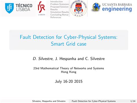 Download Pdf Presentation On The Application Of Set Based Fault Detection To Cyber Physical