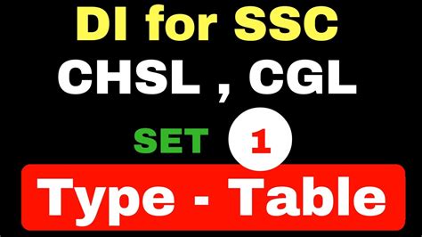 Data Interpretation For Ssc Table Di Cgl Chsl Part 1 Youtube