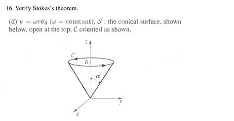 Solved Verify Stokes s theorem d v ωre θ ω Chegg