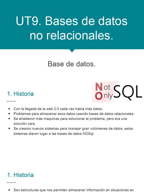 Ut97 Bases De Datos No Relacionales Pdf No Sql Bases De Datos