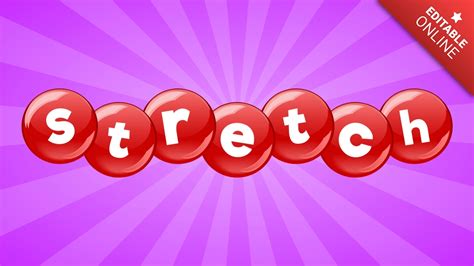 Stretch Style On Red Balls Editable Online Text Effect Generator