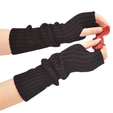 Jk Lolita Cosplay Girls Fingerless Gloves Arm Warmers Women Knitted