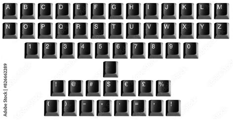 Black Computer Keyboard Keys Mega Pack Of Letters Numbers And Special Characters From The