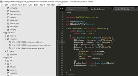 การส่งข้อมูลจาก form ในหน้า view ไปยัง controller เพื่อบันทึกลงใน